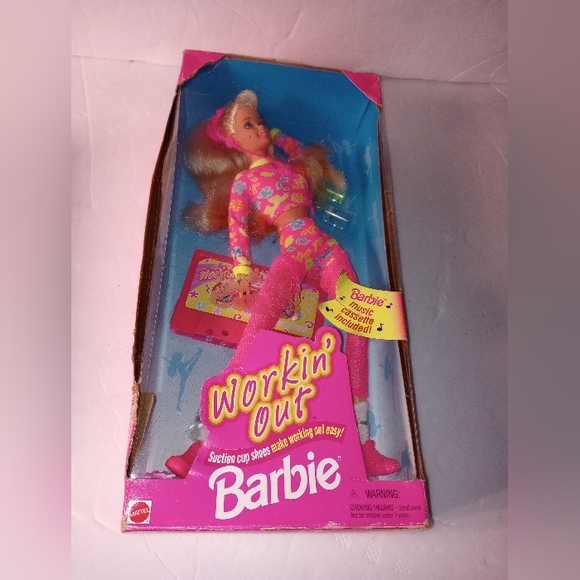 Barbie | Toys | Nib Workin Out Barbie Blonde Doll Vtg 996 Mattel 17317 ...
